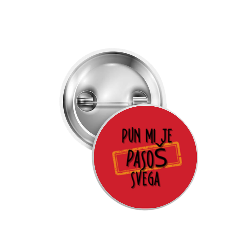 Bedž Pun mi je pasoš svega 37mm - Futrolamo